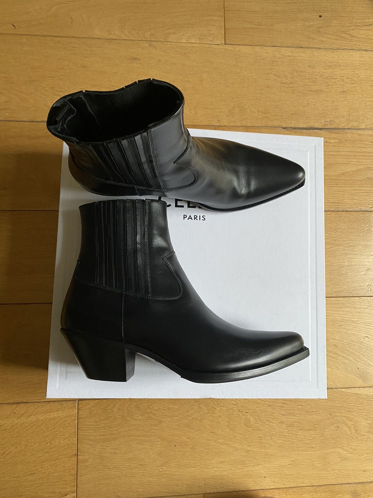 Celine Celine 60mm Berlin Black Leather Boots | Grailed