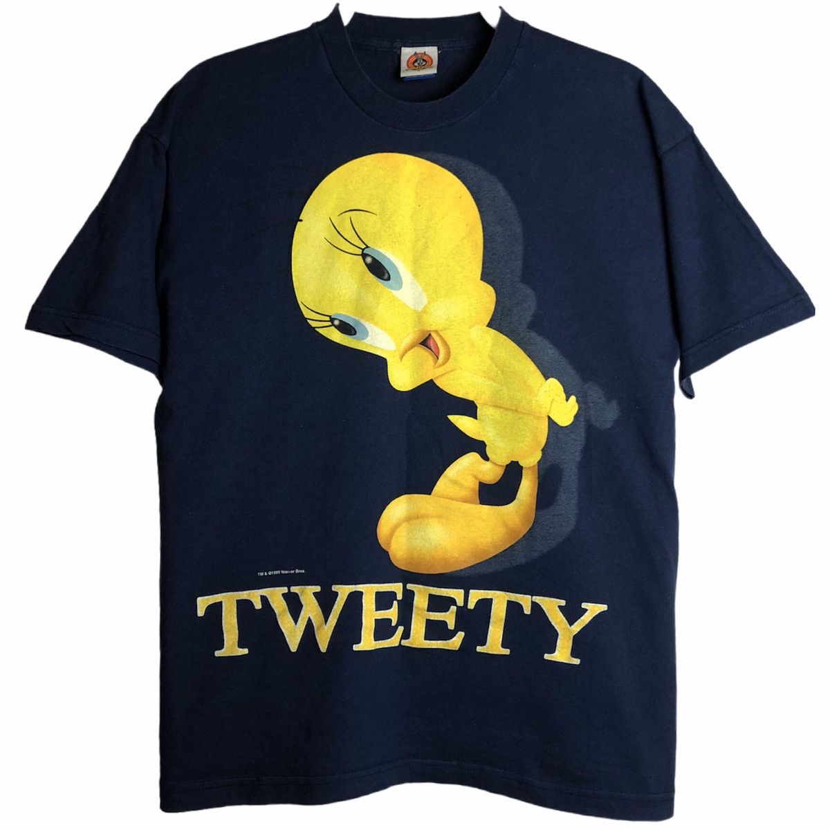 Disney Looney Tunes 99’ Tweety vintage washed navy tshirt Elmo | Grailed
