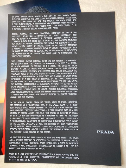 Prada Prada 2018 S/S advertising campaign poster book | Grailed