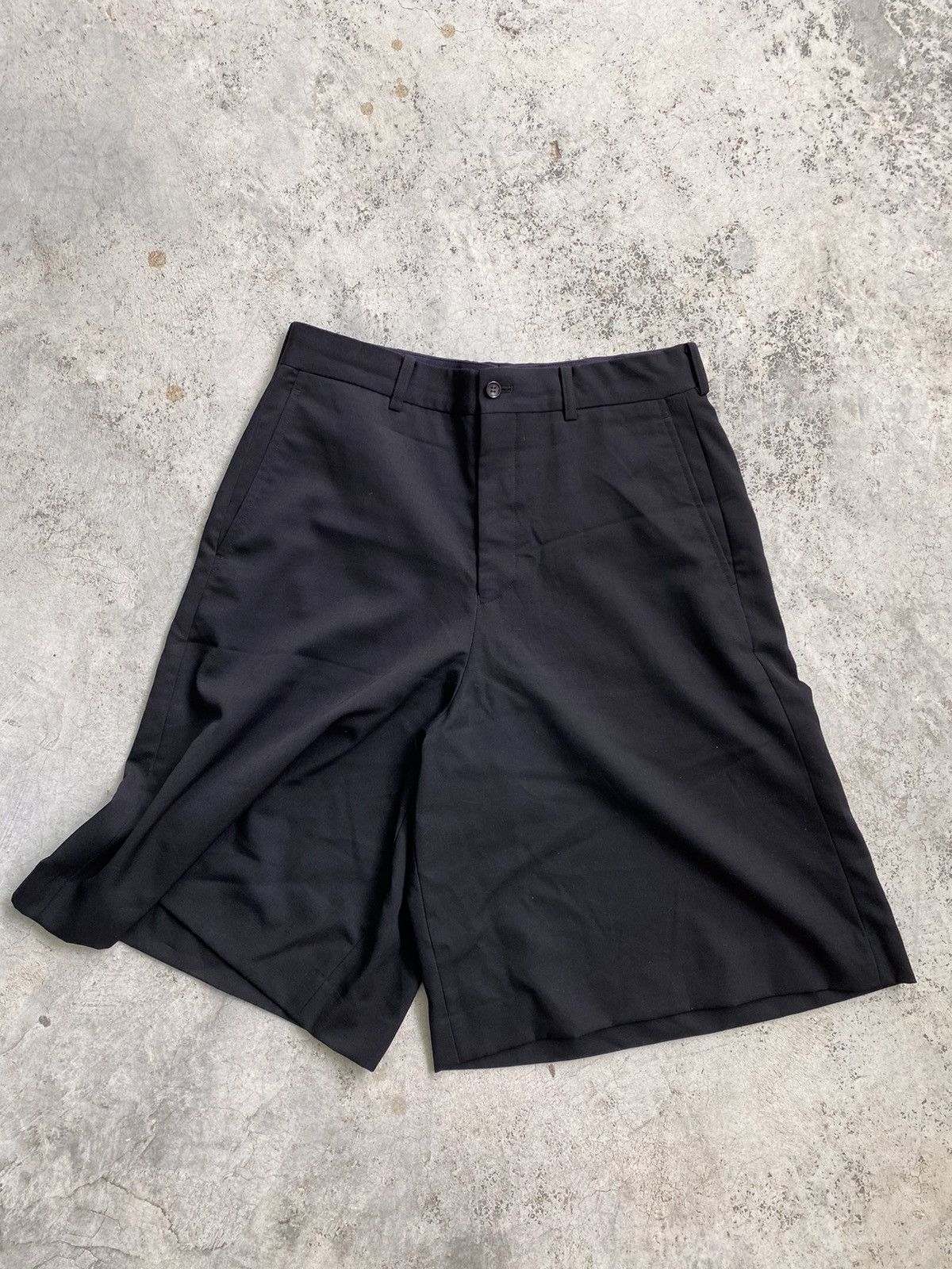 Comme Des Garcons Homme Plus × Comme des Garcons CDG black wide shorts ...