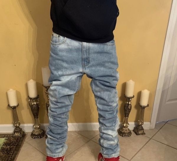 Custom CLOUDY BLUE STACKED DENIM VLONE SUPREME YEEZY DUNK | Grailed