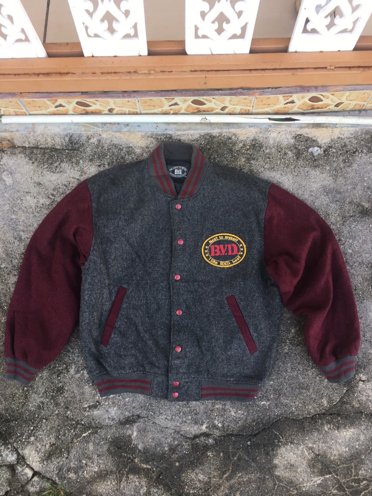 Vintage Japanese Brand BVD wool varsity jacket | Grailed