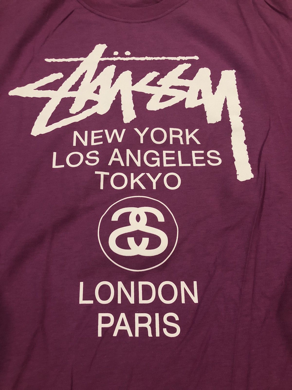 Stussy Rare Stussy World Tour Magenta Tee Shirt Size Medium | Grailed
