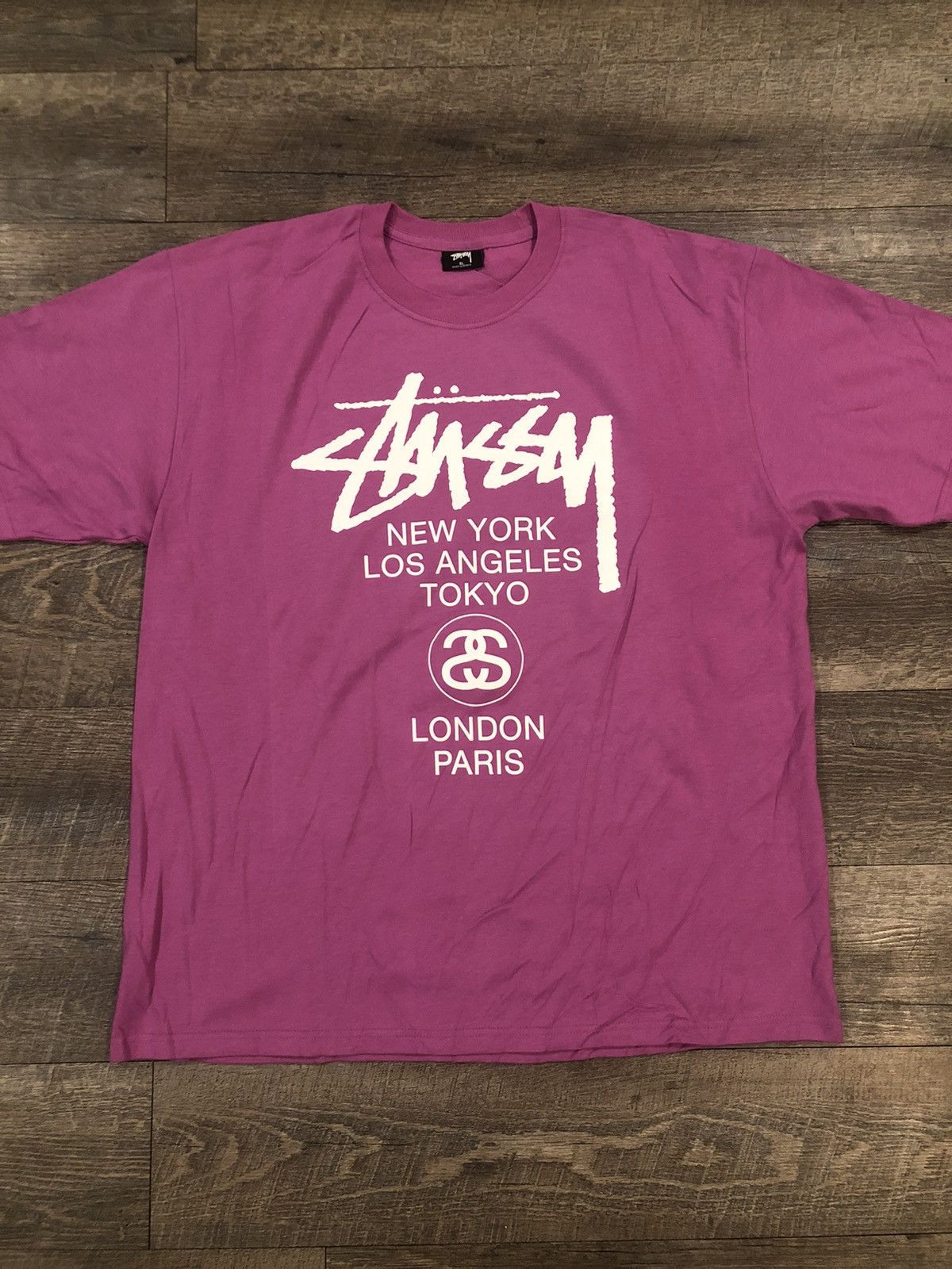 Stussy Rare Stussy World Tour Magenta Tee Shirt Size Medium | Grailed