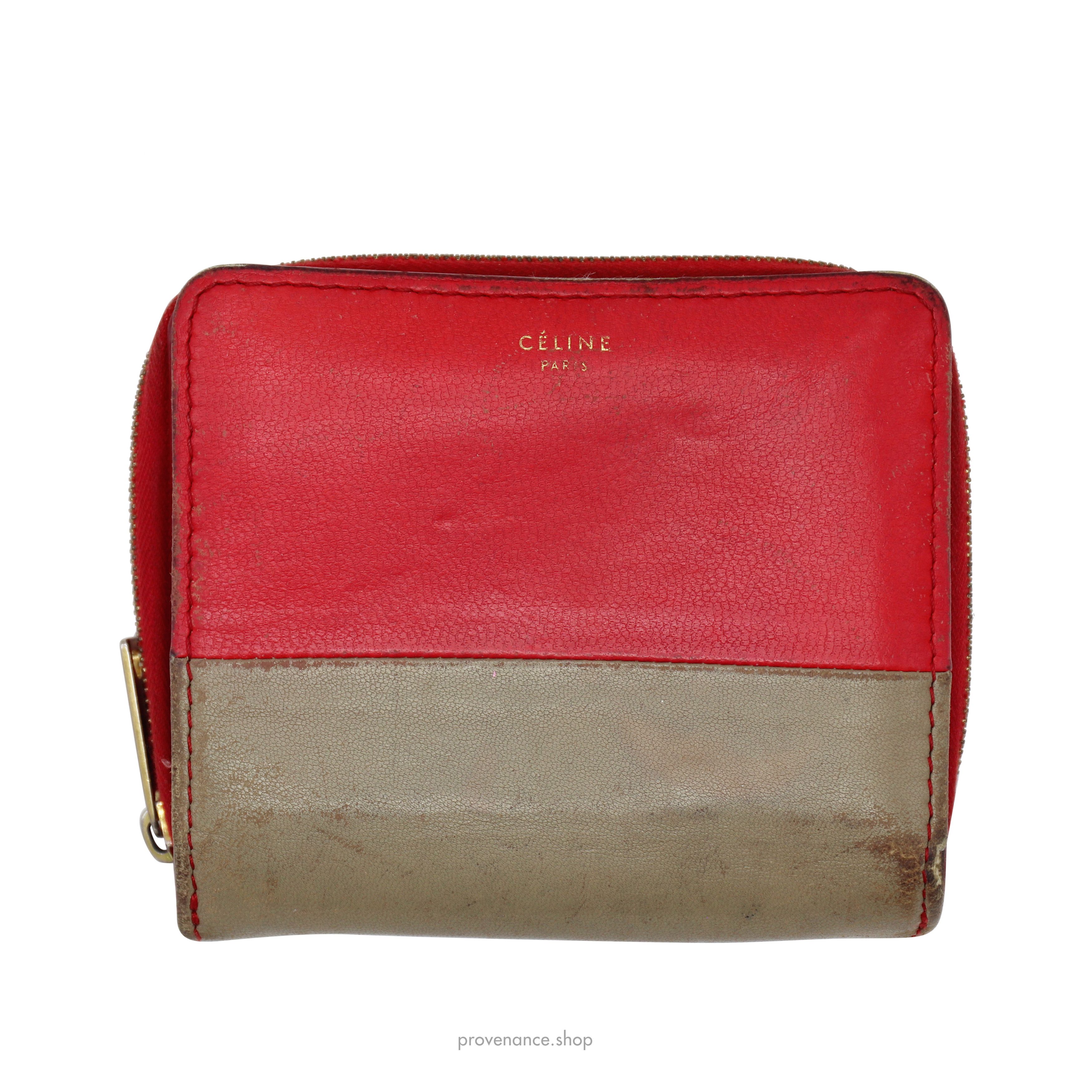 Celine 🔴 Celine Compact Wallet - Red/Taupe | Grailed