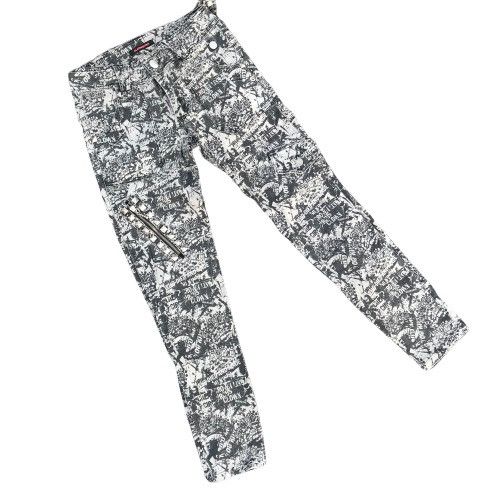 Japanese Brand Algonquins Full Print Spike Pants Slim Fut Punk Style ...