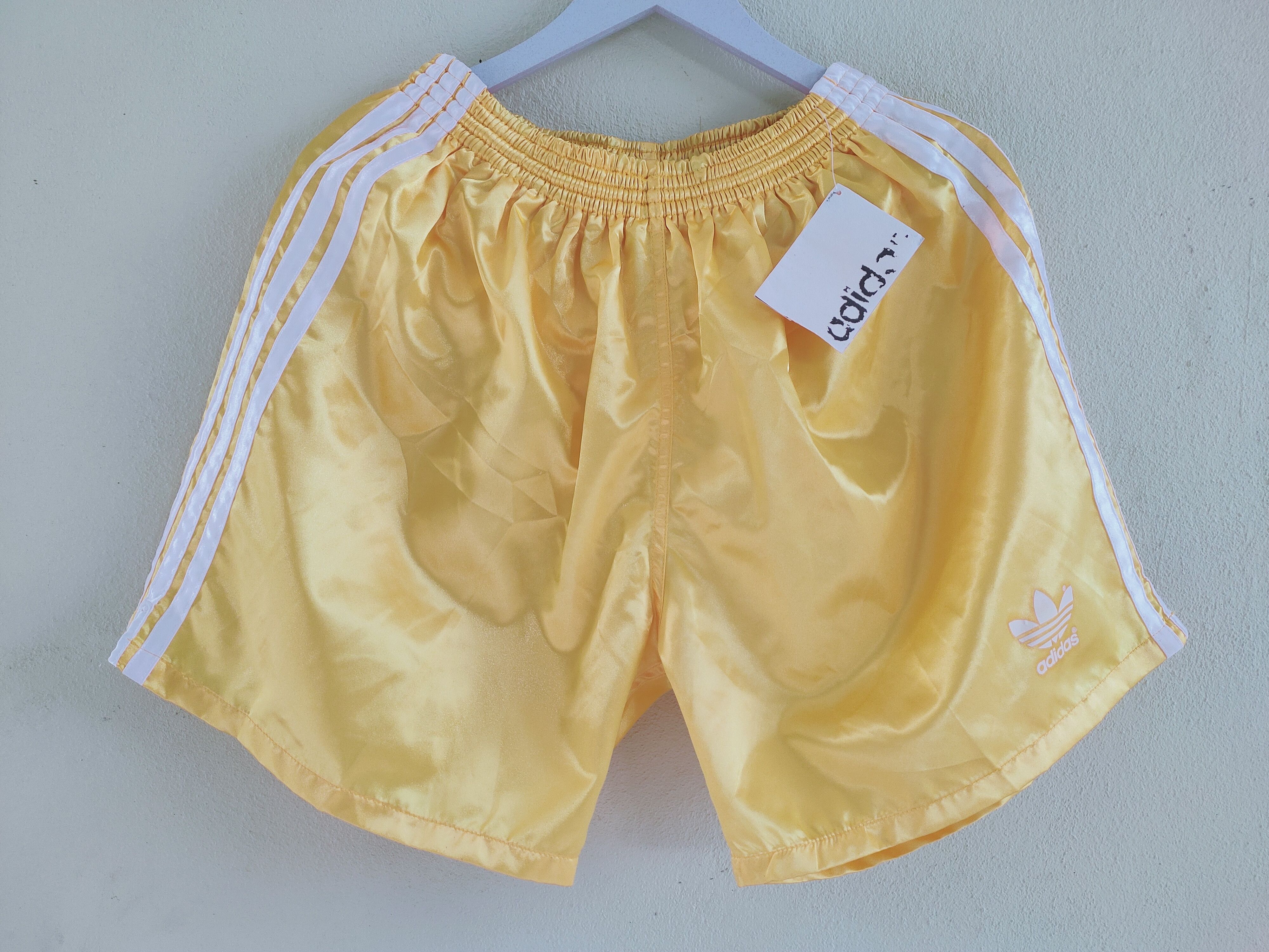 Adidas × Vintage Vintage 90's ADIDAS nylon satin short trefoil 3 stripe ...