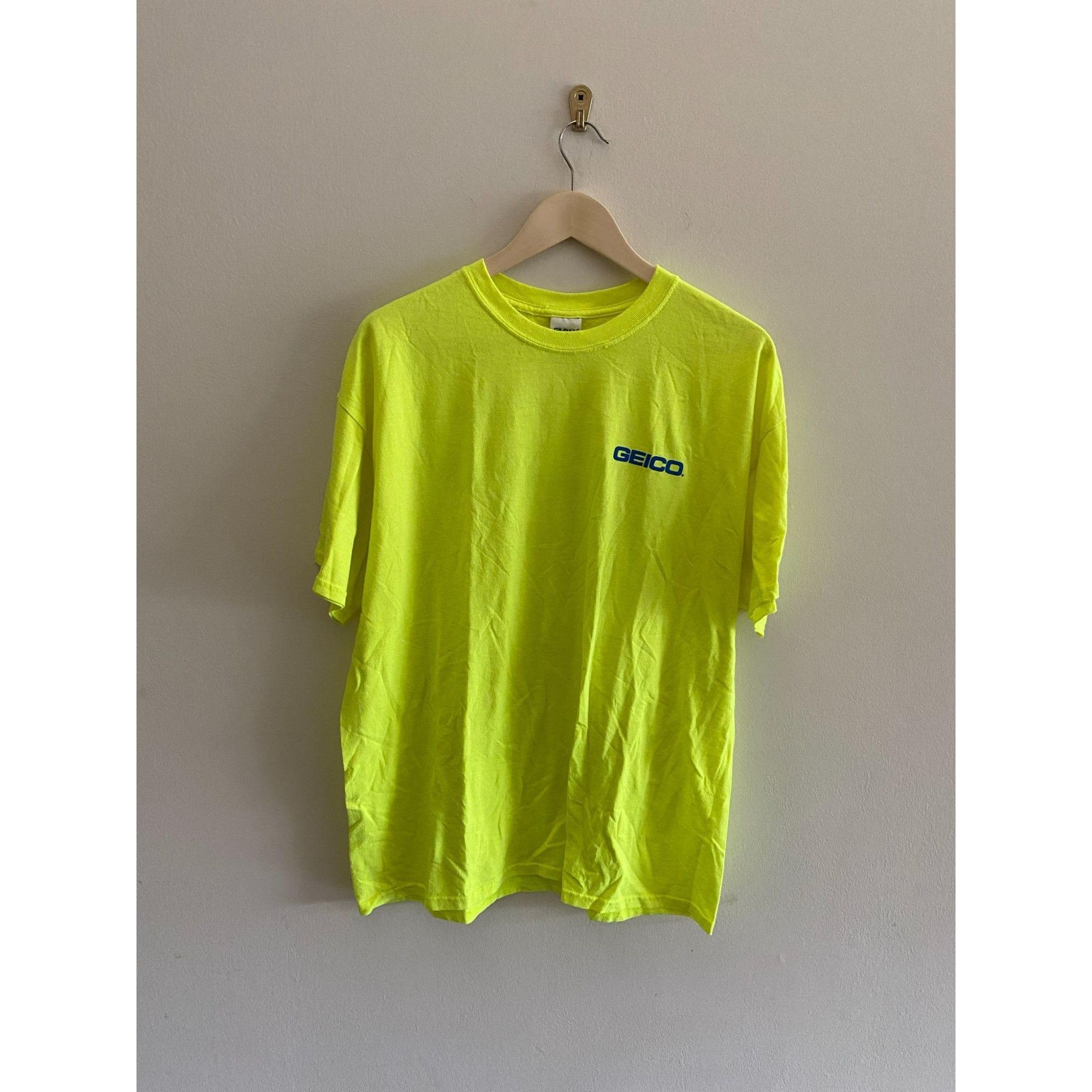 Gildan Highlighter Neon Yellow Miss GEICO Speedboat Racing Tee | Grailed