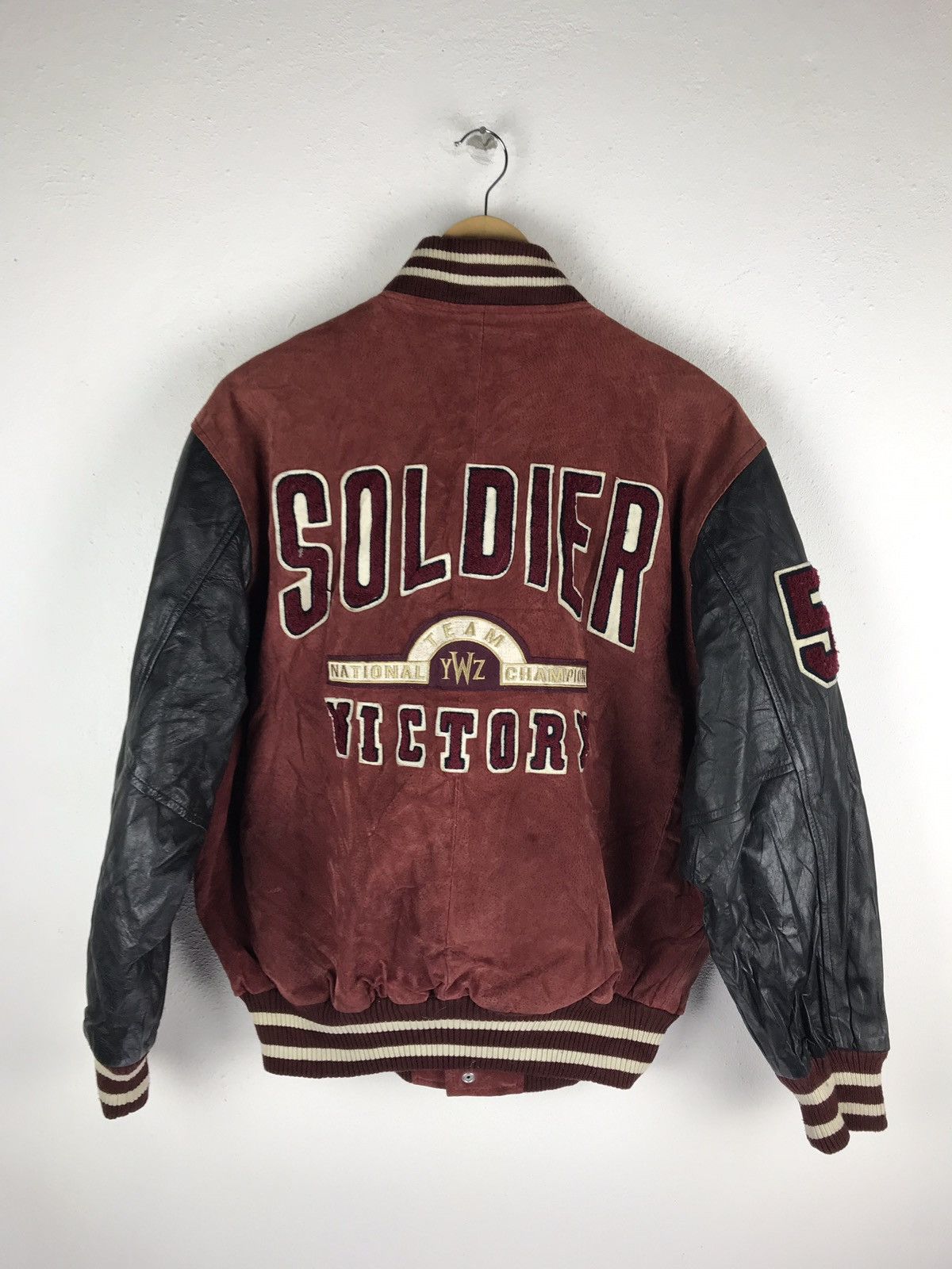 Vintage SOLDIER VICTORY LEATHER VARSITY JACKET TRIUMPH CHAMPION | Grailed