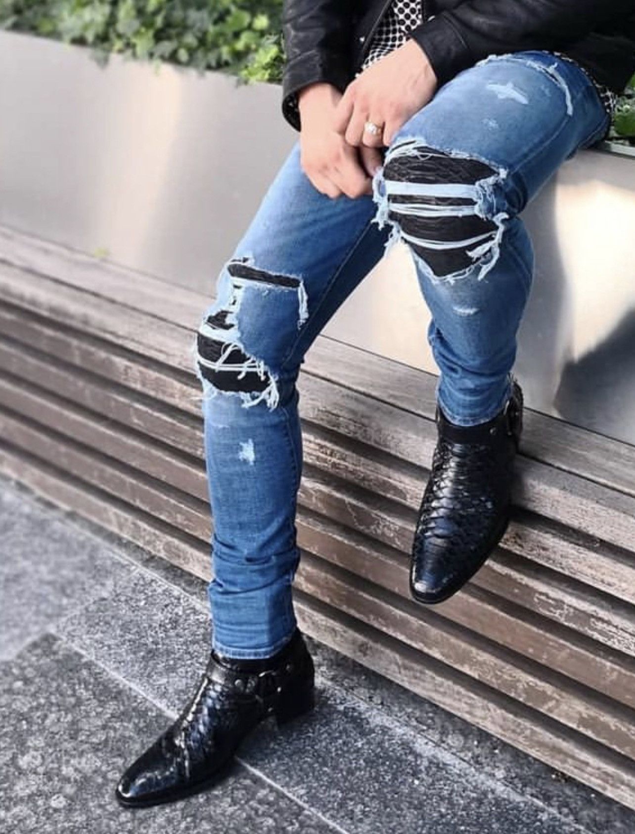 Amiri Amiri blue python ultra rare jeans. | Grailed