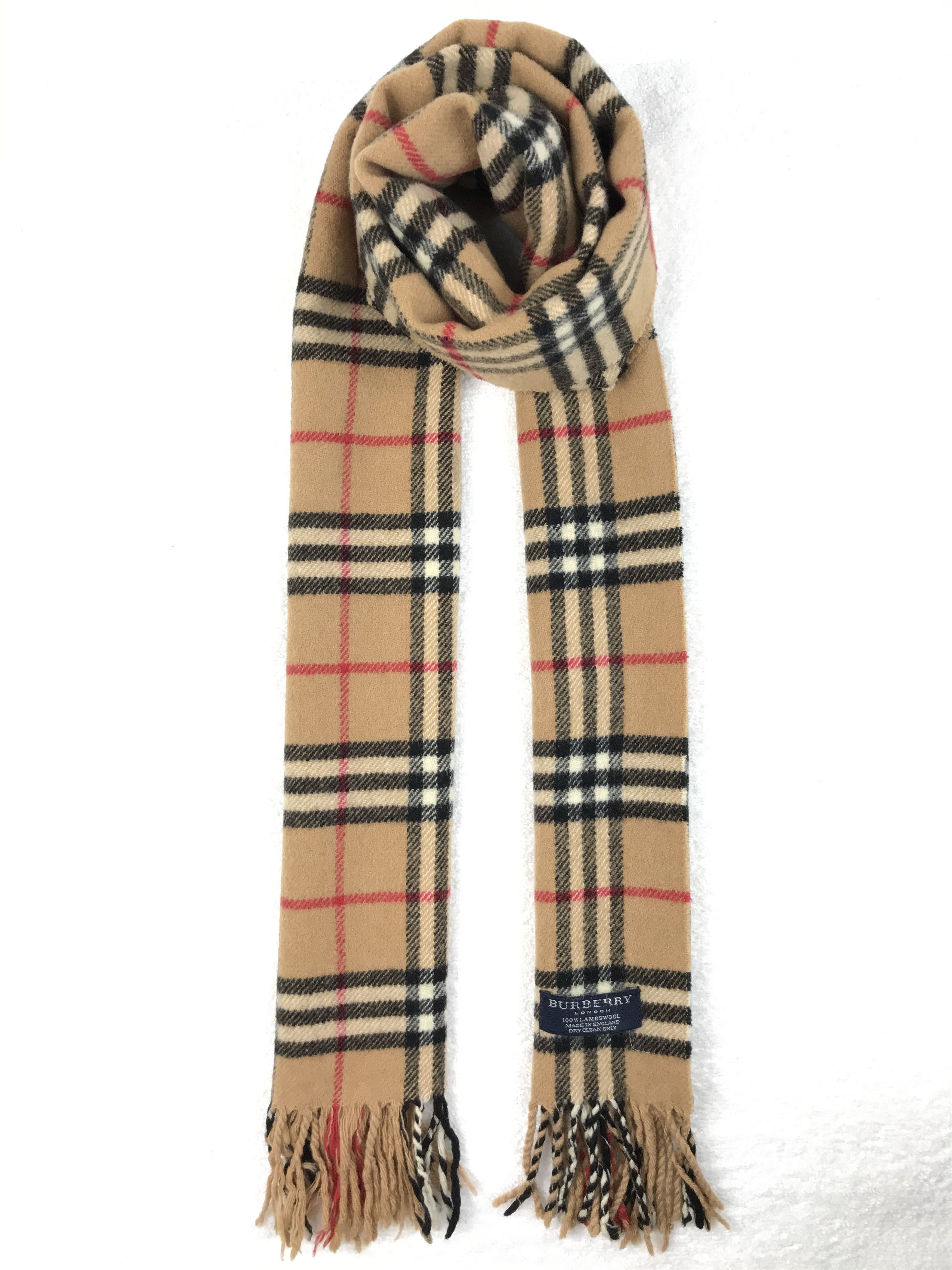 Vintage Burberry Scarf Muffler Bandana Nova Check 100% Lambwool | Grailed