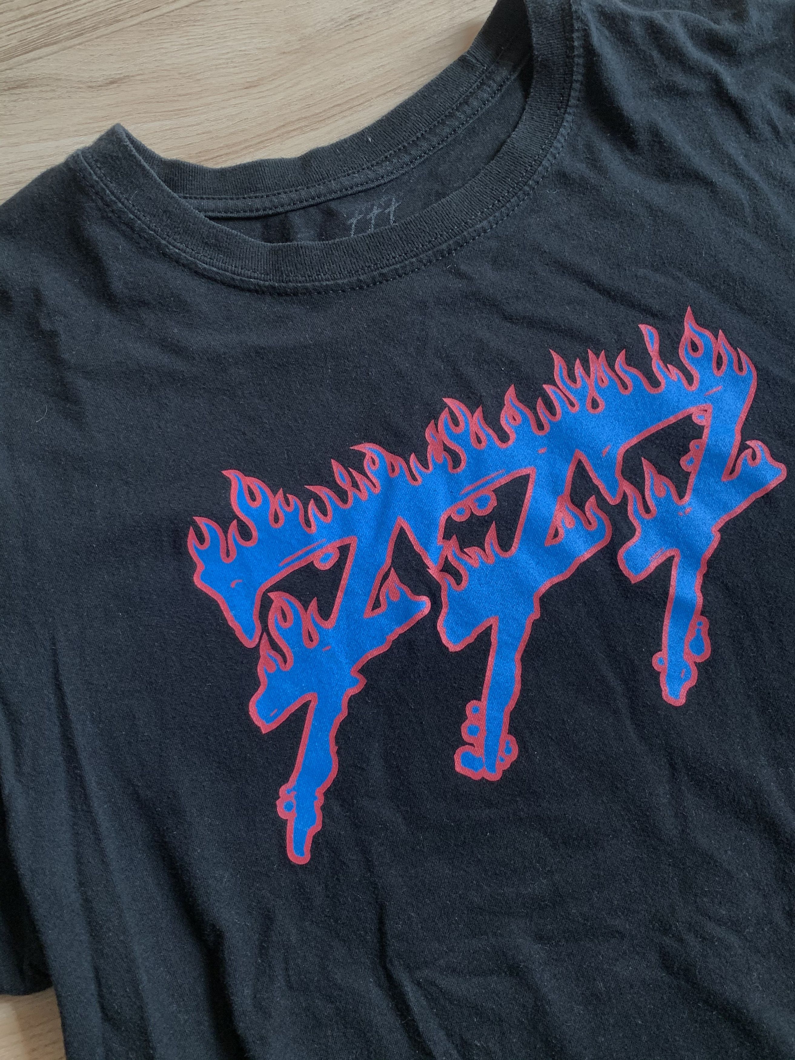 Band Tees × Vintage 777 Flame Black T-Shirt Triplosette Wear | Grailed