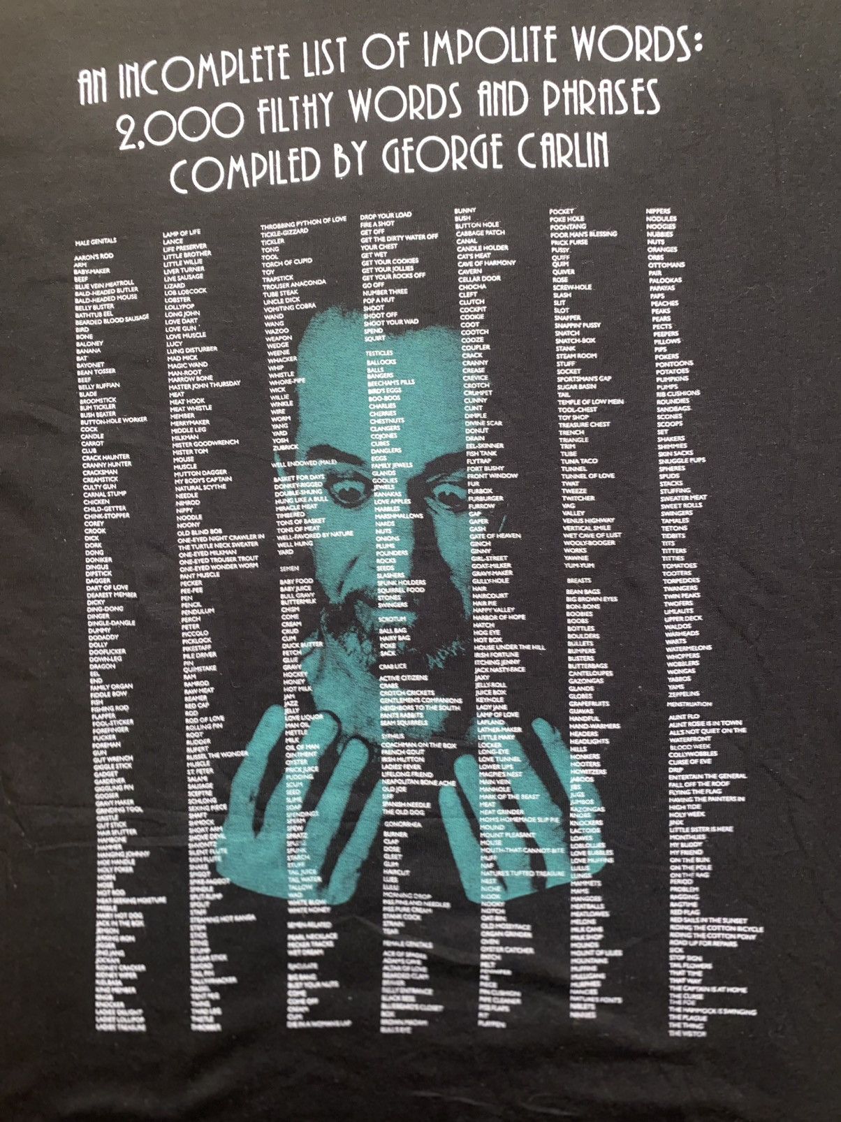 Vintage George Carlin incomplete list of impolite words | Grailed