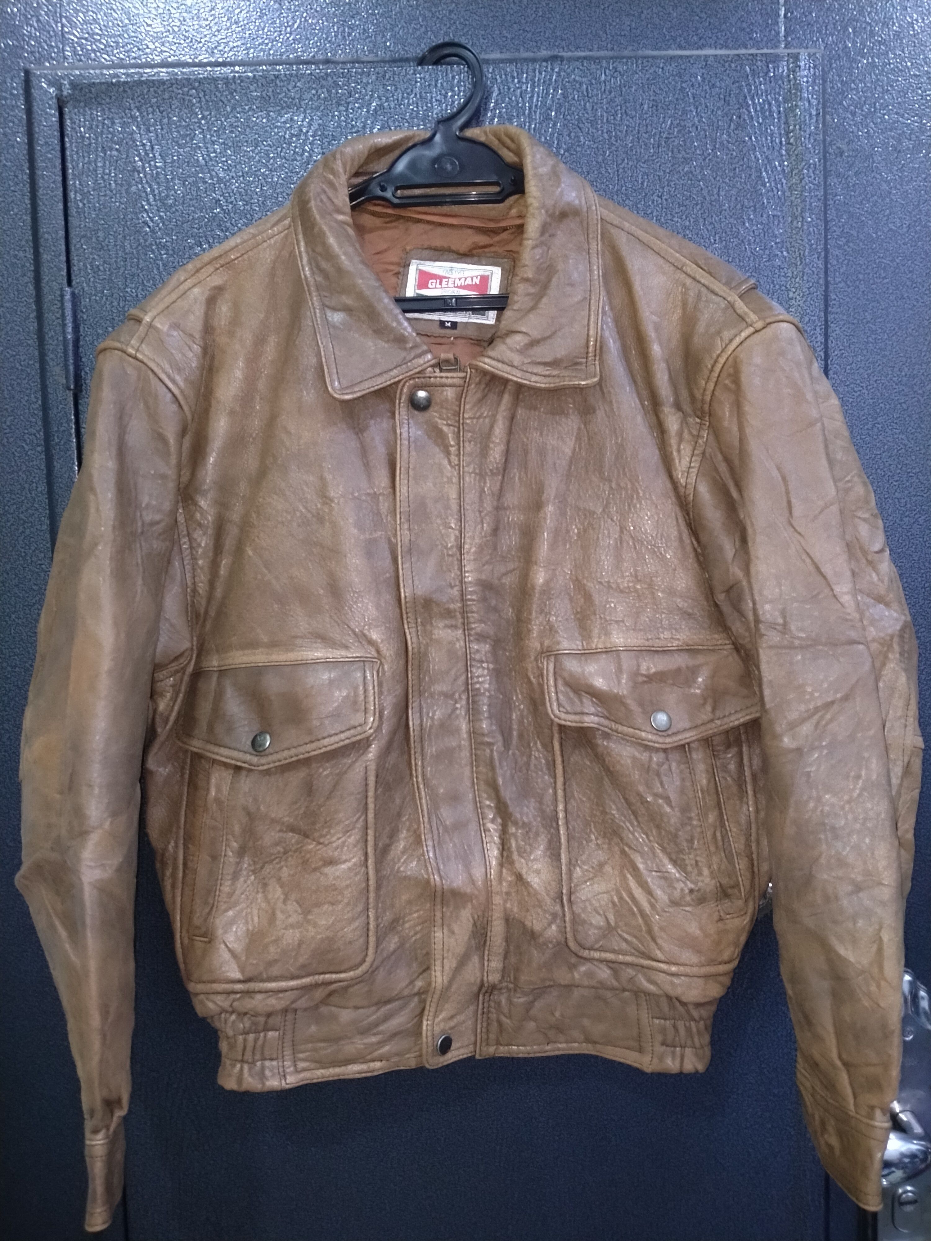 Bomber Jacket × Leather Jacket × Vintage Gleeman Leather Bomber Style ...