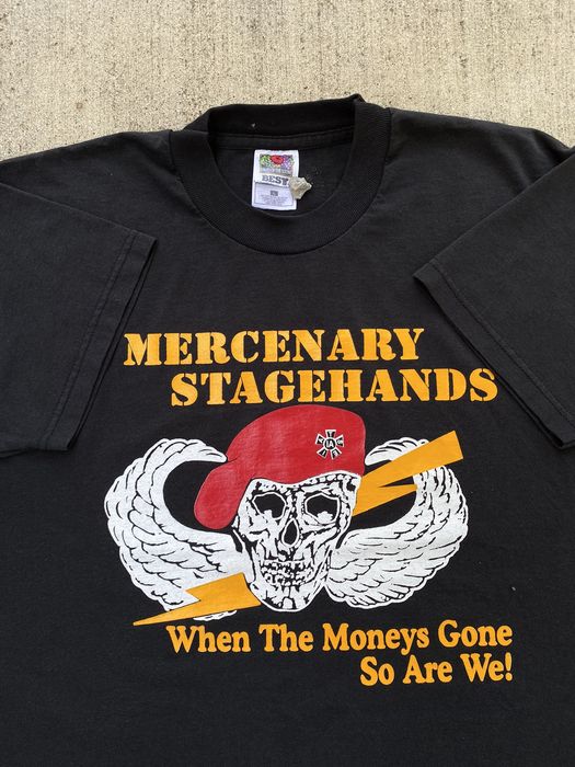 Vintage Vintage 90s Mercenary Stagehands Skull tee | Grailed
