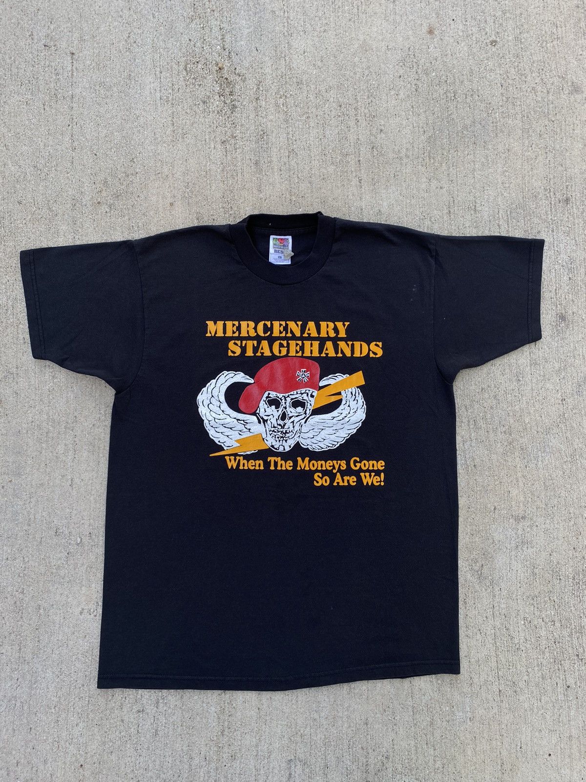 Vintage Vintage 90s Mercenary Stagehands Skull tee | Grailed