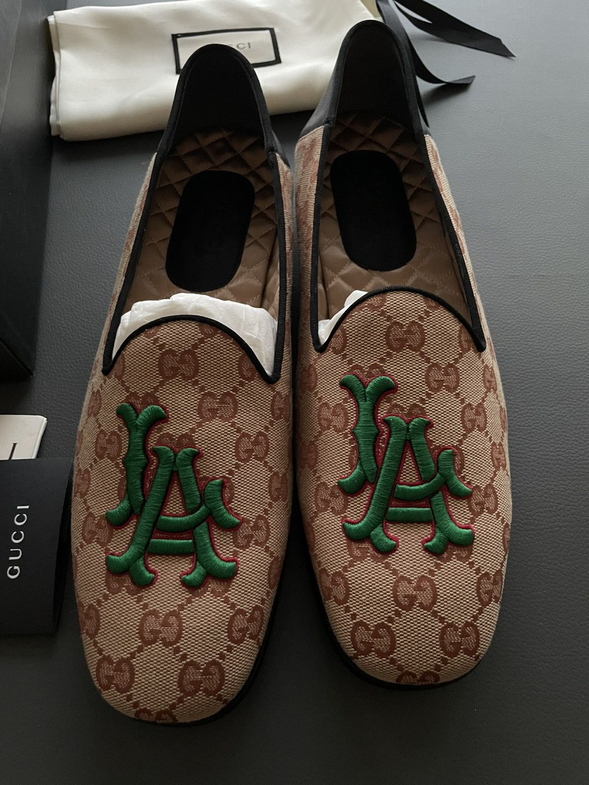 Gucci × MLB RareLimited Edition Gucci x LA Dodgers GG Logo Loafer Shoes ...
