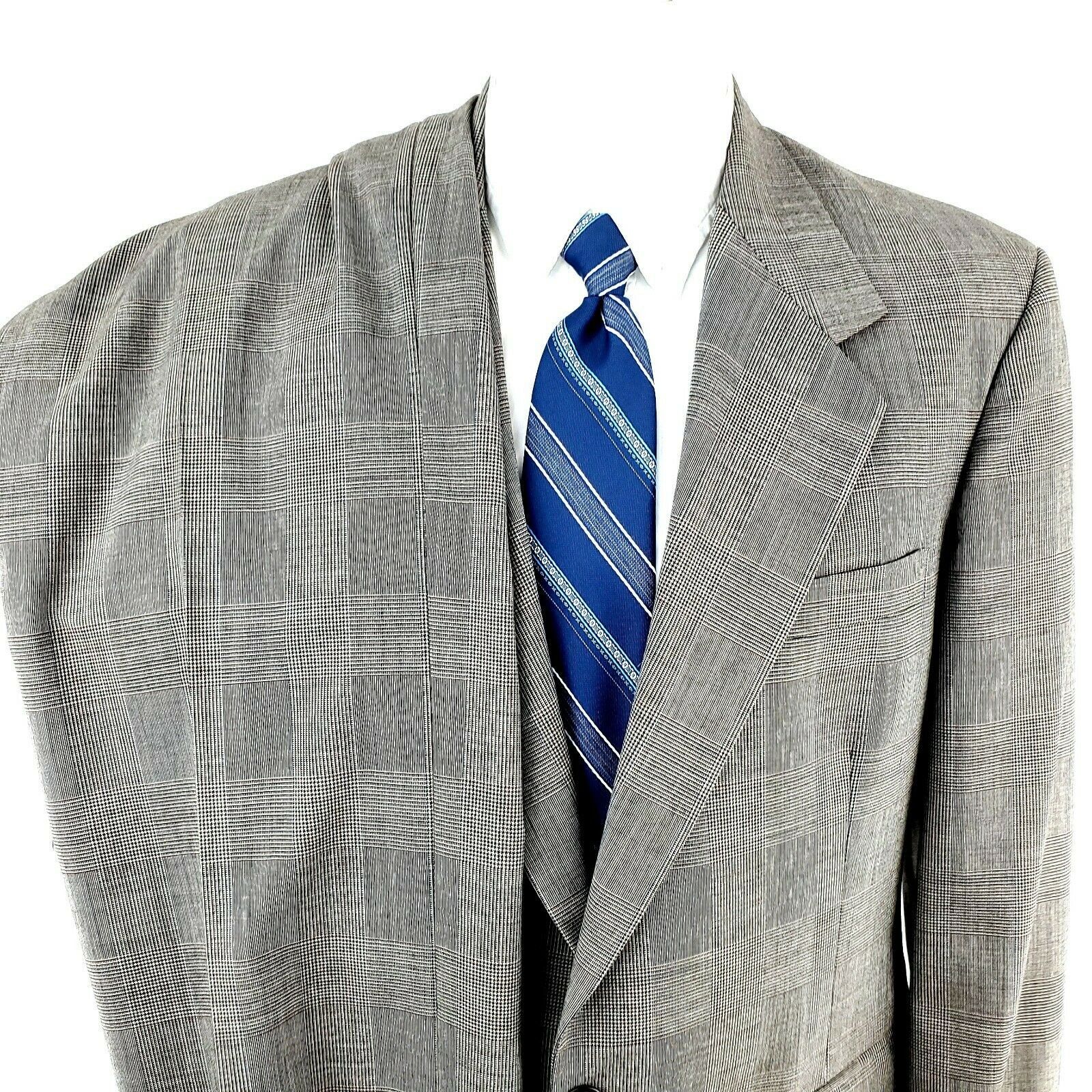 Hackett Vintage Hickey Freeman 40R 2 Button 2 Piece Suit Glen Plaid ...
