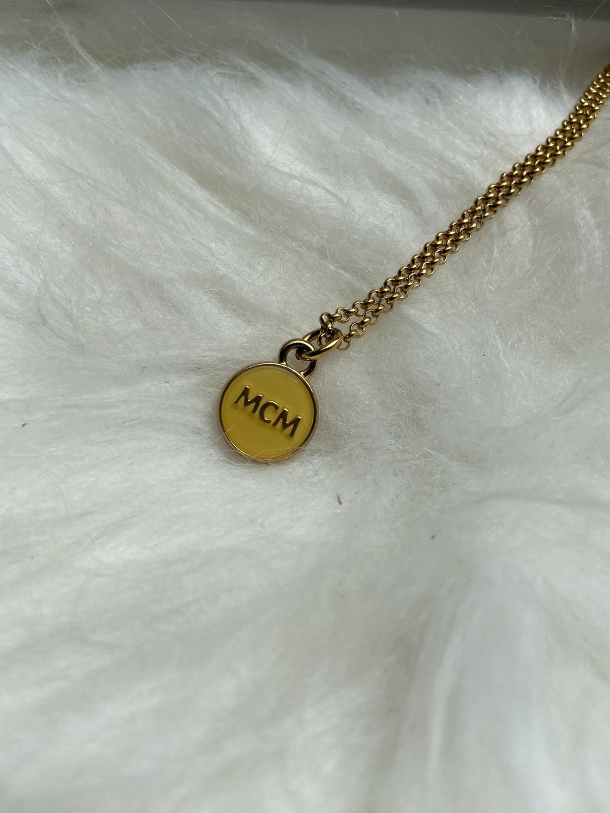 MCM Authentic MCM Mini Logo Necklace Pendant and chain | Grailed