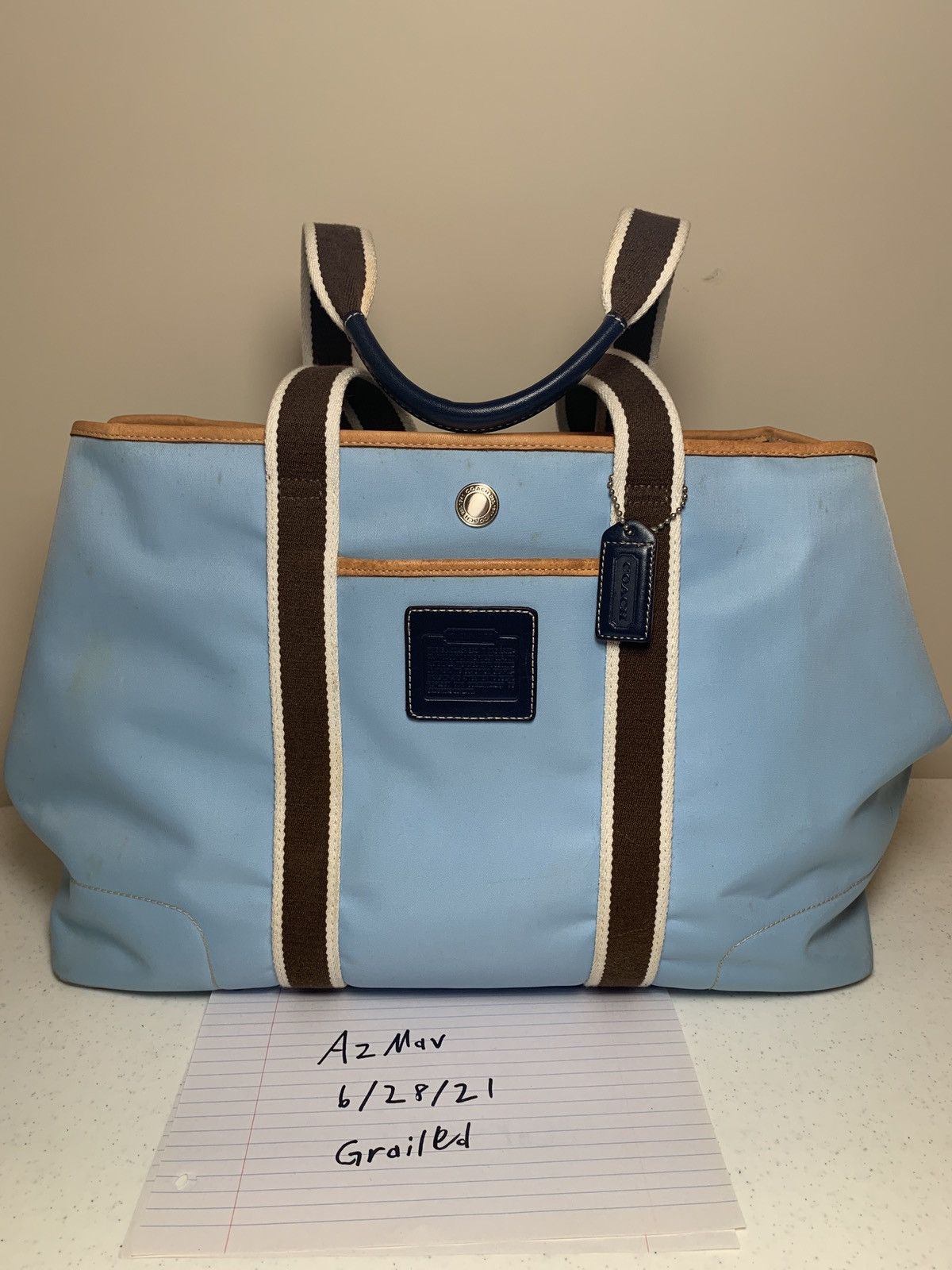 Coach × Vintage Coach Sky Blue Carry All Purse | Grailed