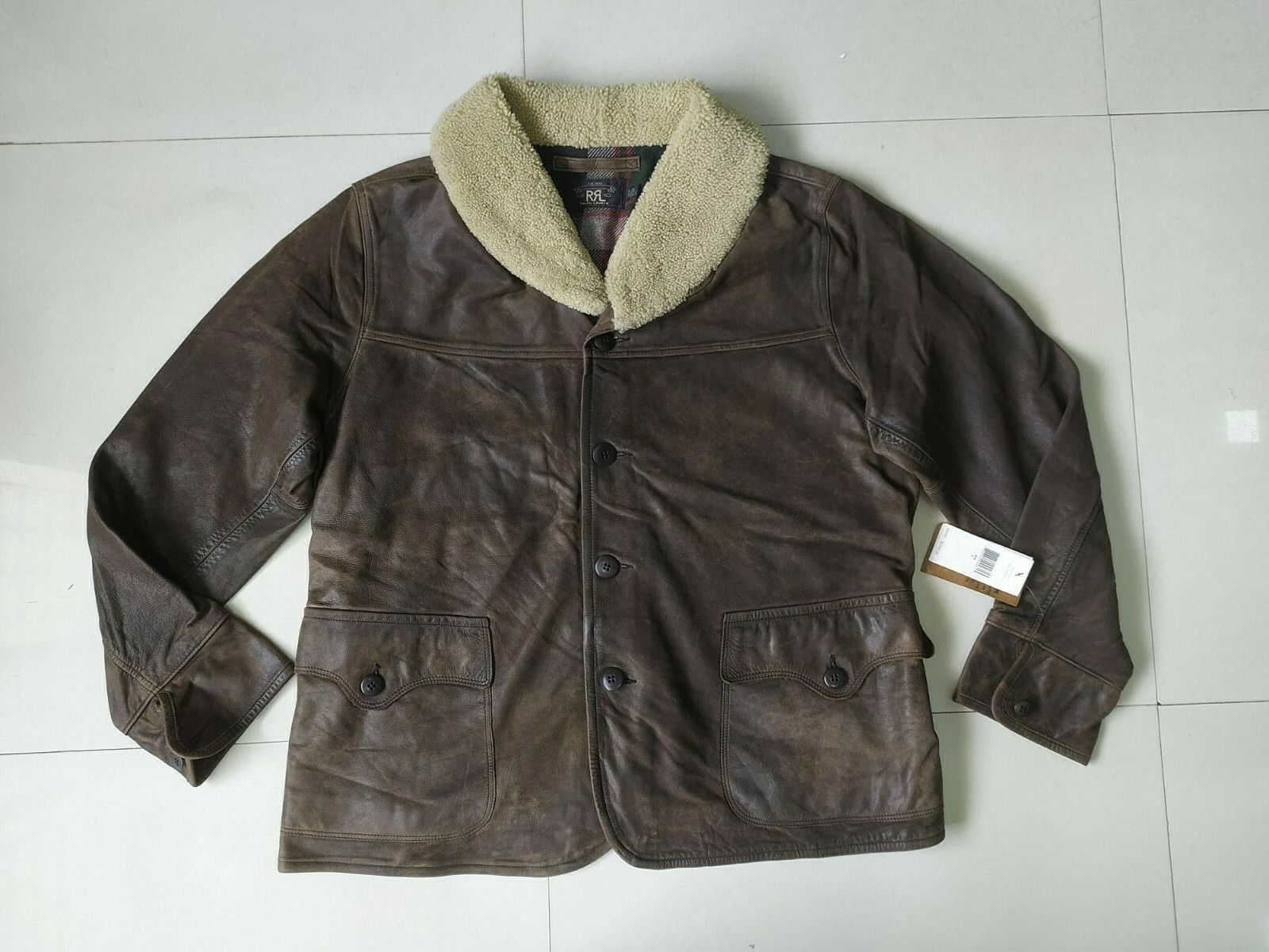 RRL Ralph Lauren RRL Shearling-Collar Leather Coat $2400 | Grailed