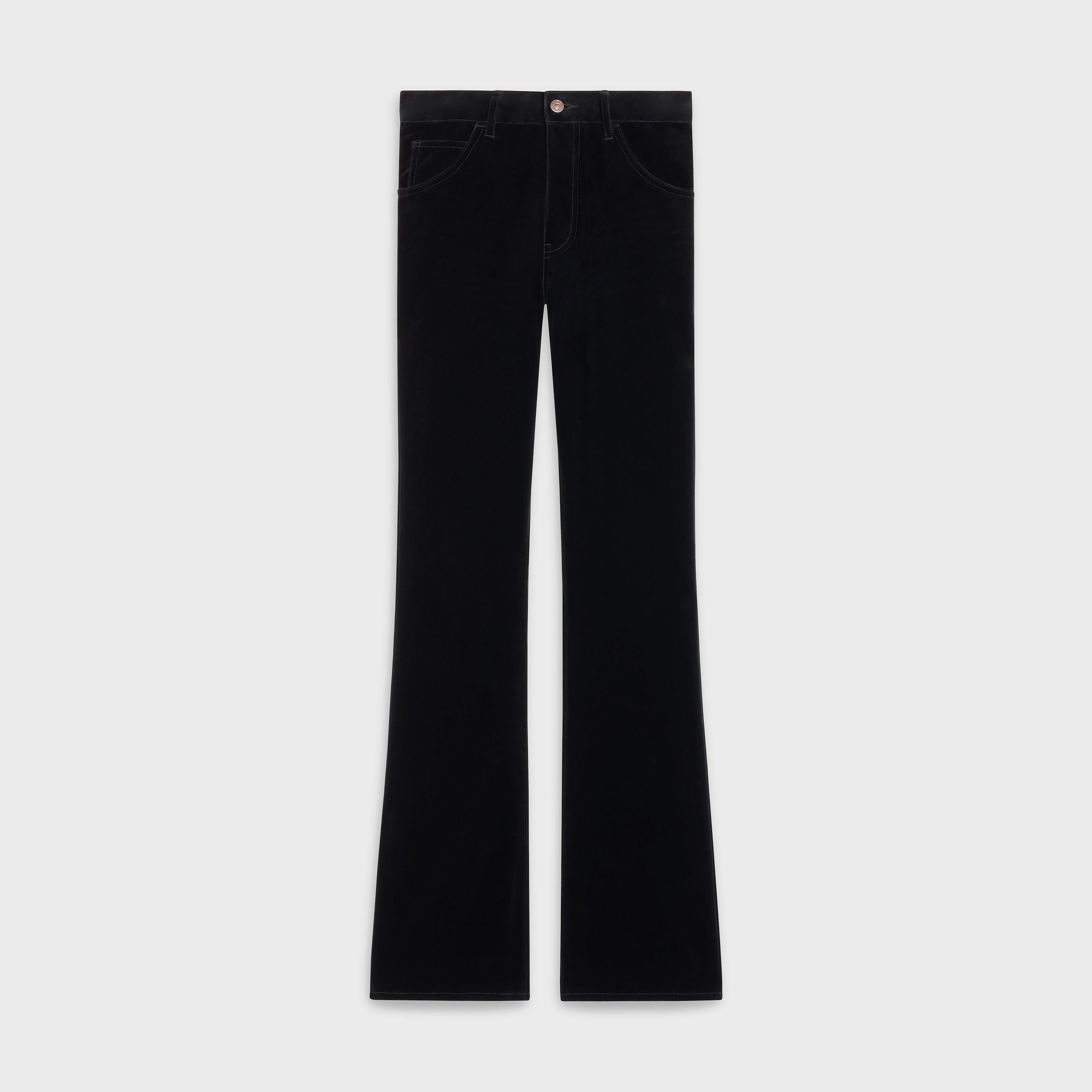 Celine × Hedi Slimane Celine Dylan flared jeans velvet black | Grailed
