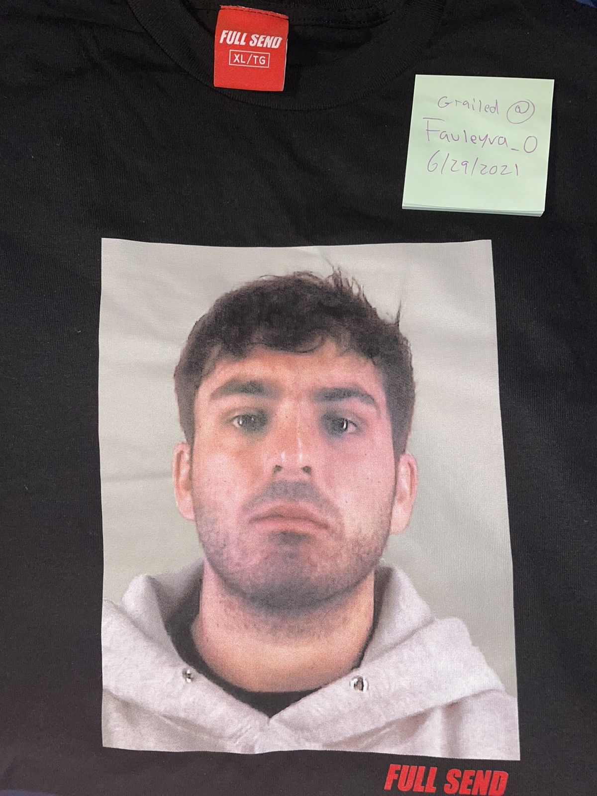 Full Send by Nelk Boys Full Send By Nelk Boys Kyle Mugshot Black Tee ...