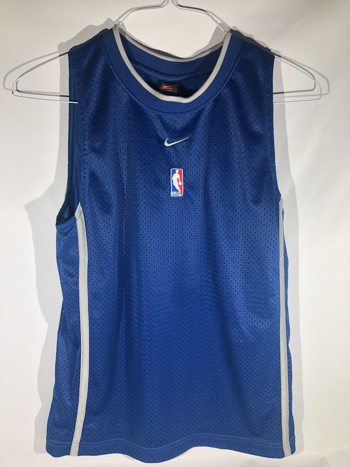 NBA × Nike Nike NBA perforated royal blue jersey with swoosh size M ...