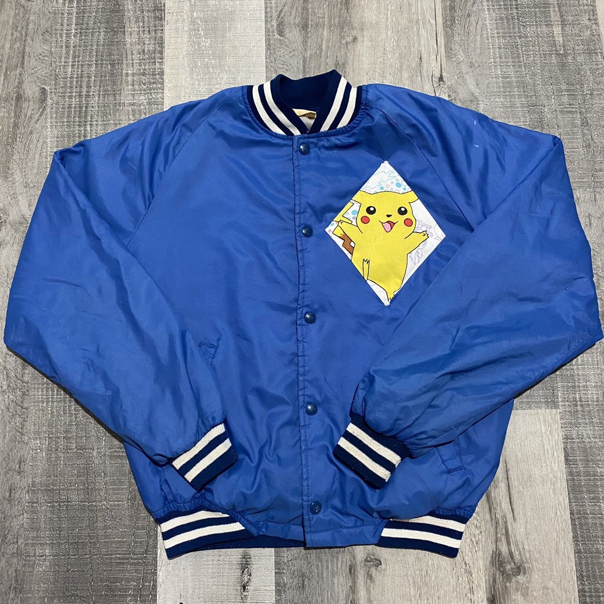 Vintage Vintage Pokemon Pikachu Snap Button Custom 80s Bomber Jacket ...