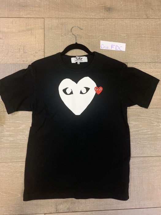 Comme des Garcons CDG Big Heart Tee with Little Red Heart | Grailed