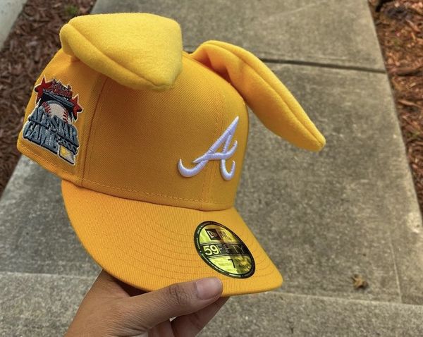 New Era Yellow Bunny Ear Custom Fitted Hat | Grailed