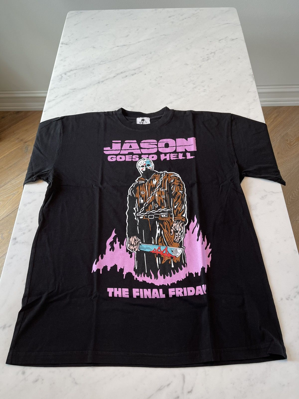 Warren Lotas RARE PINK ON BLACK Jason Goes To Hell Warren Lotas T-Shirt ...