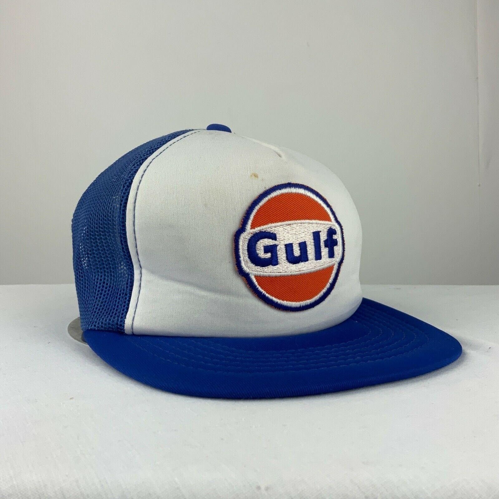 Vintage Gulf Oil Mesh Trucker Vintage Snapback Hat Cap Gas Station ...