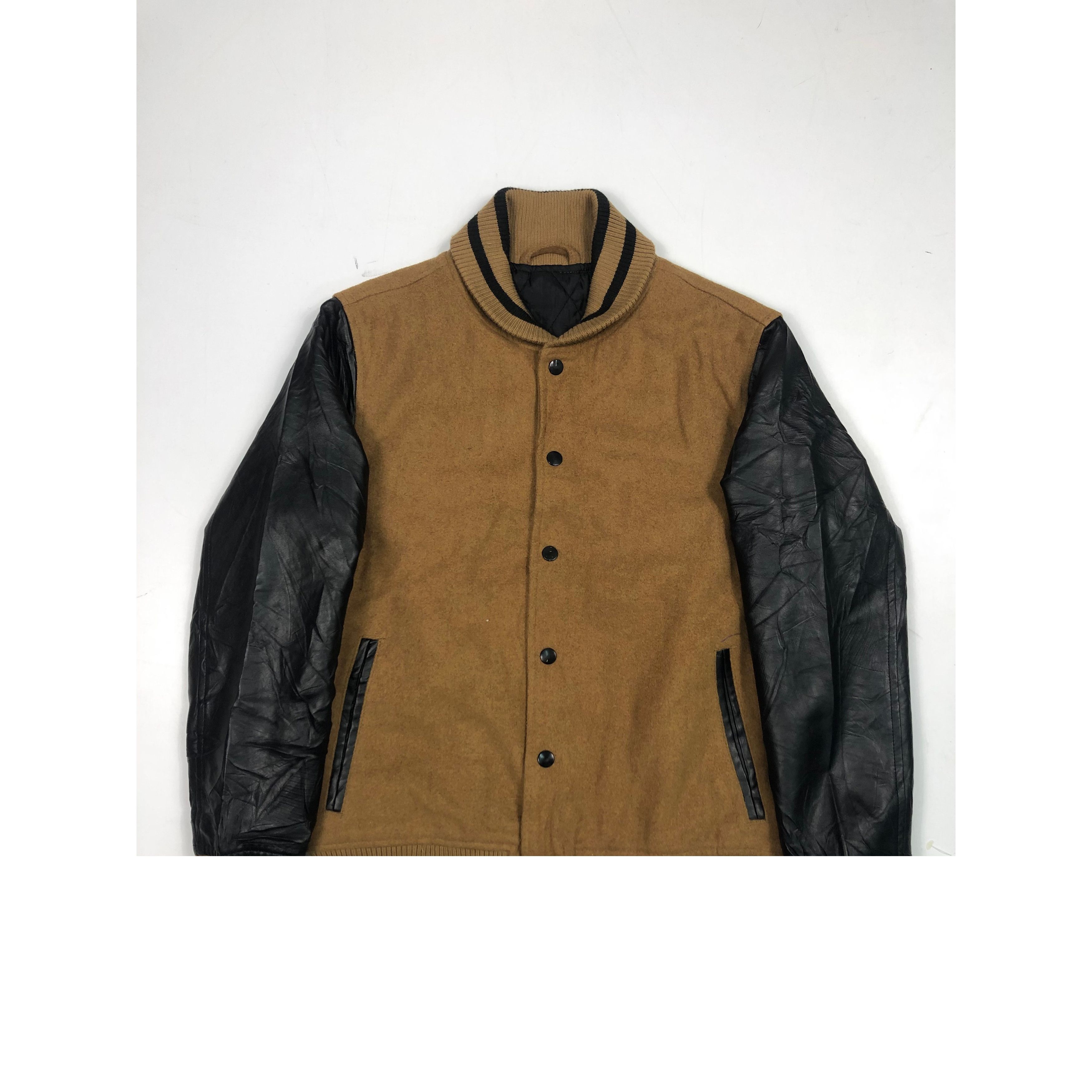 Vintage Vintage Japanese Brand EvoRevo Leather Varsity Jacket Brown ...