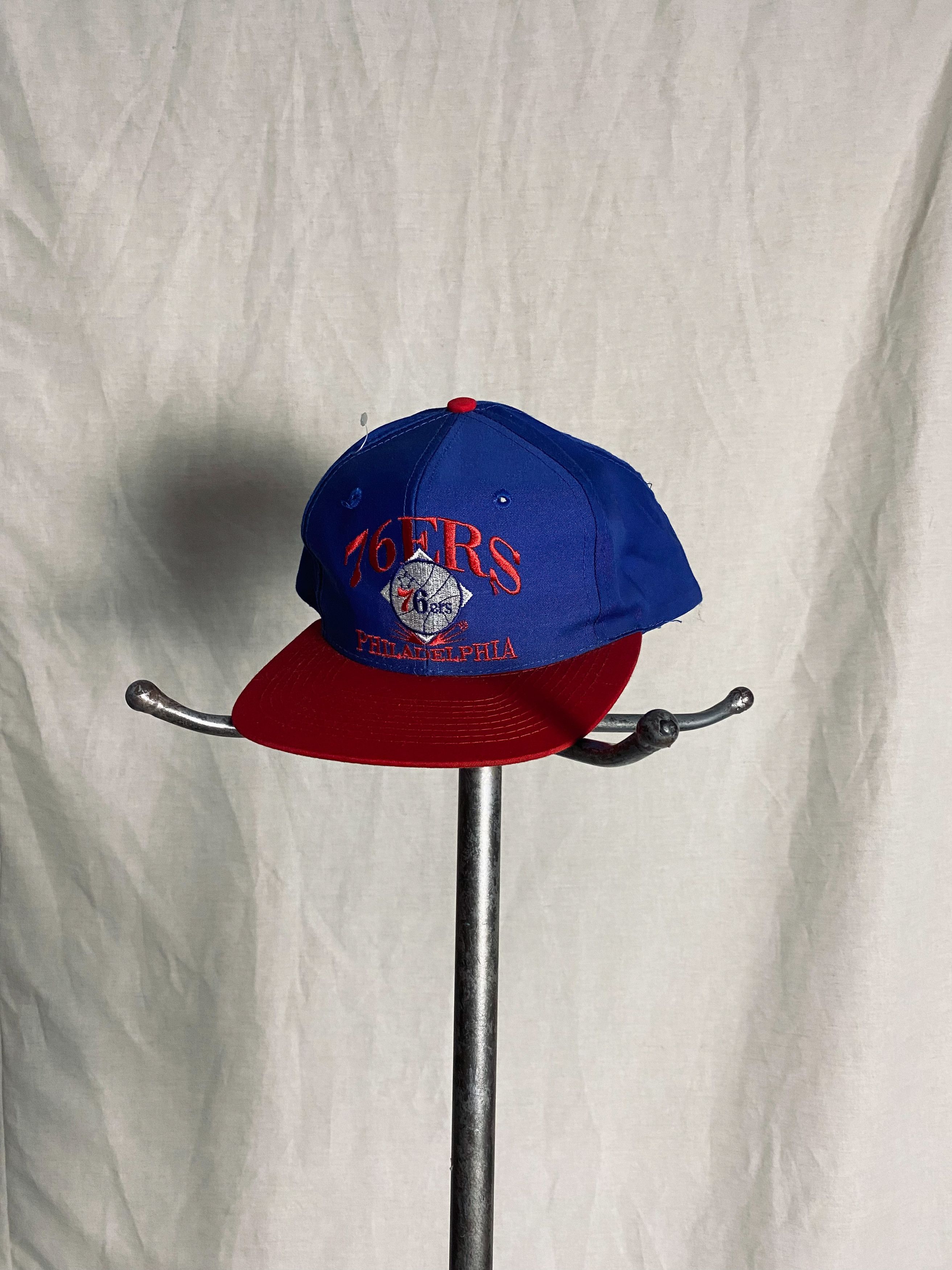 NBA 90's NBA Cap Officially 76ers Blue and Red Baseball Cap | Grailed