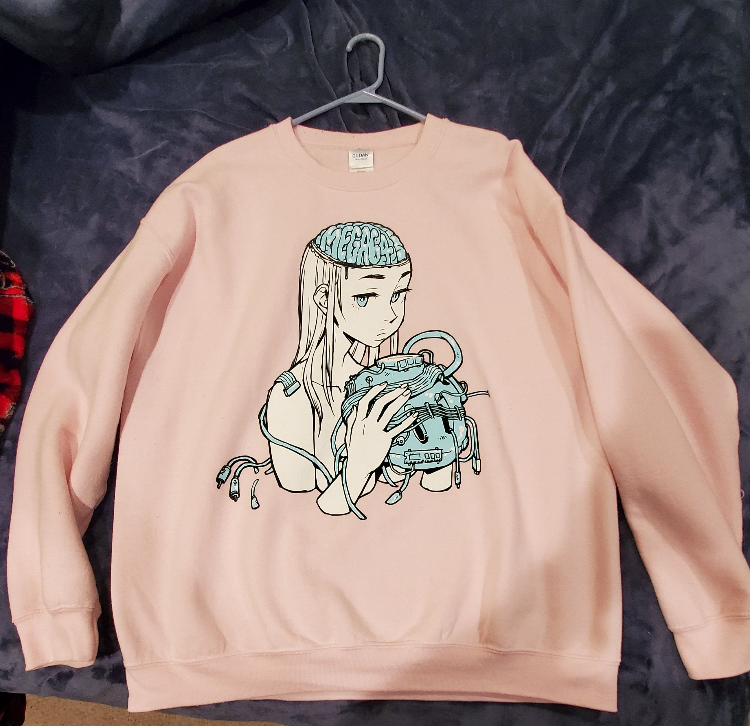 Streetwear Mega64 Brain Anime Girl Neuro pink sweatshirt, exclusive ...