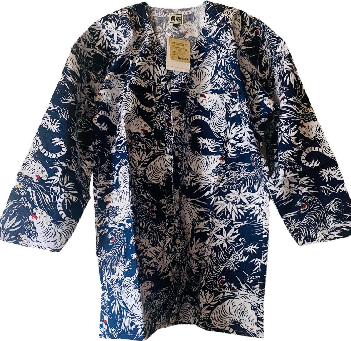 Japanese Brand Tora Ichi【Koikuchi Shirt/Sashiko×Tiger pattern/L】 | Grailed