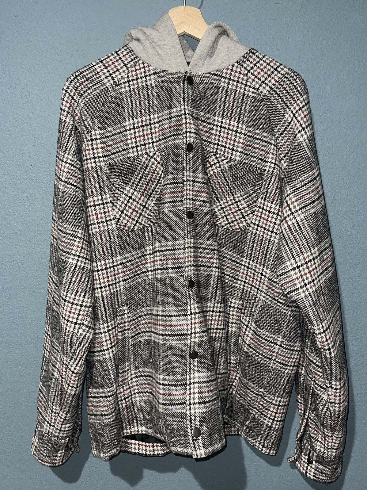 Richie Le Collection Grey Hooded Flannel Richie le collection | Grailed
