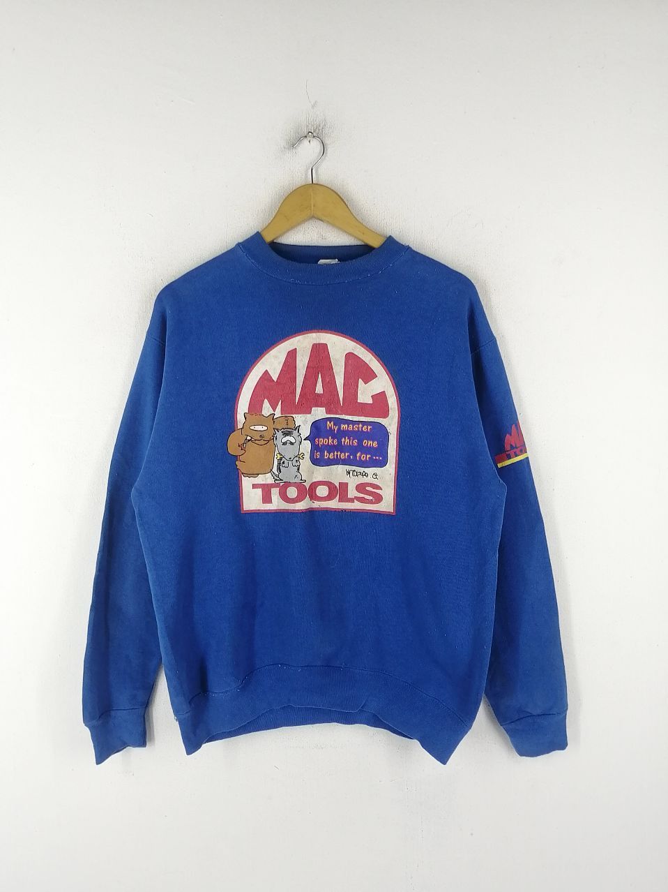 Streetwear × Vintage Vintage Mac Tools Cartoons Blue Sweatshirt | Grailed