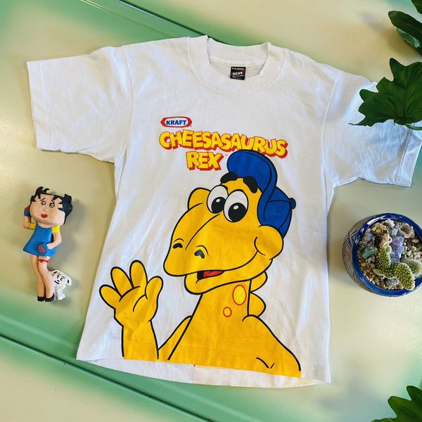 Vintage 90’s Cheesasaurus Rex big print Kraft tee | Grailed