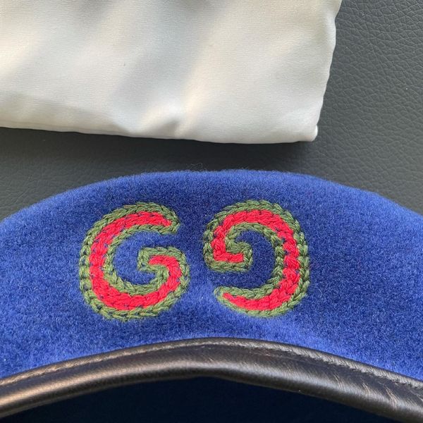 Gucci New Limited Edition Wool Leather Beret Hat with Gg a logo | Grailed
