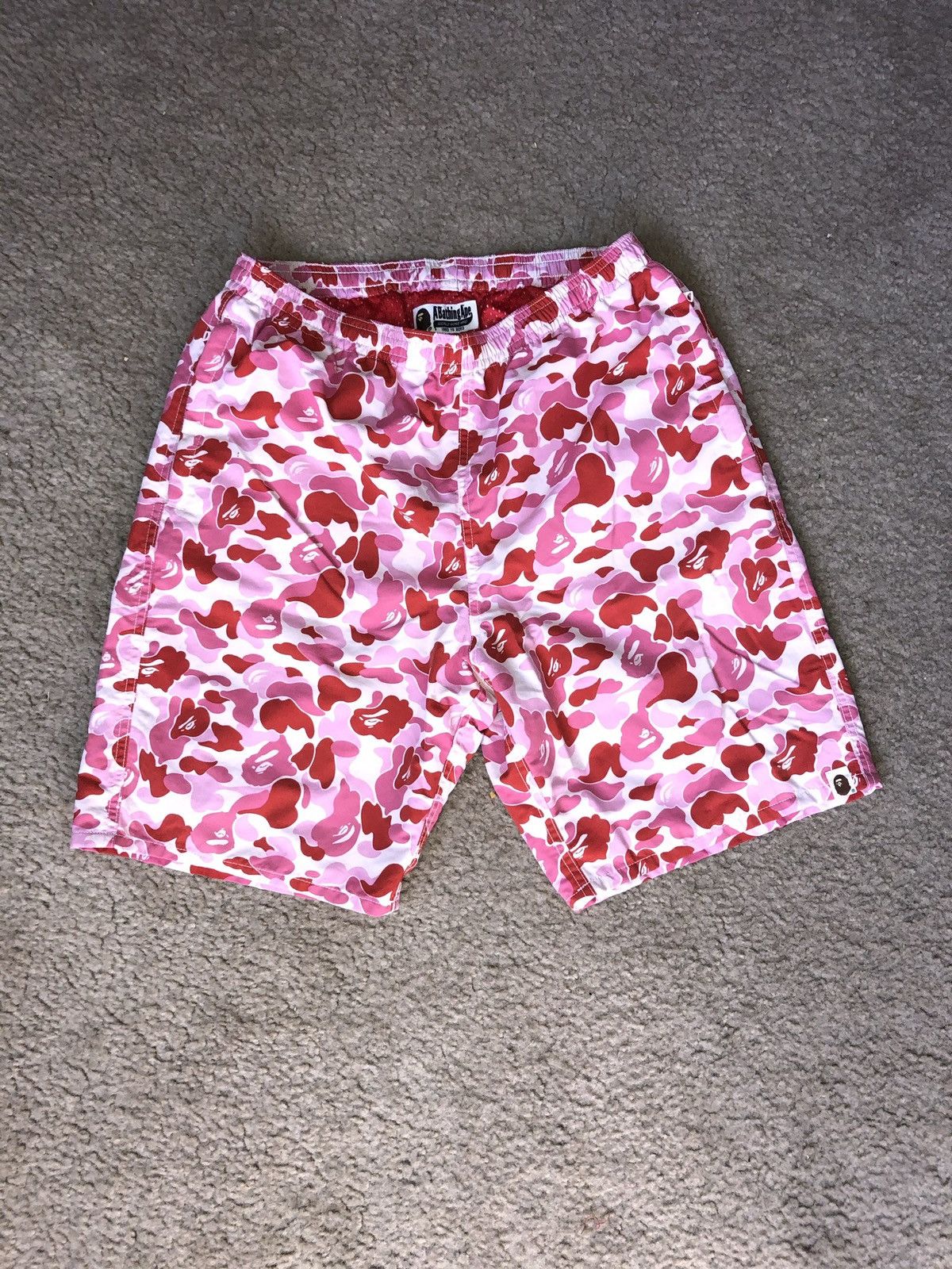 Bape Bape ABC Camo Swim Shorts in Pink Size L | Grailed