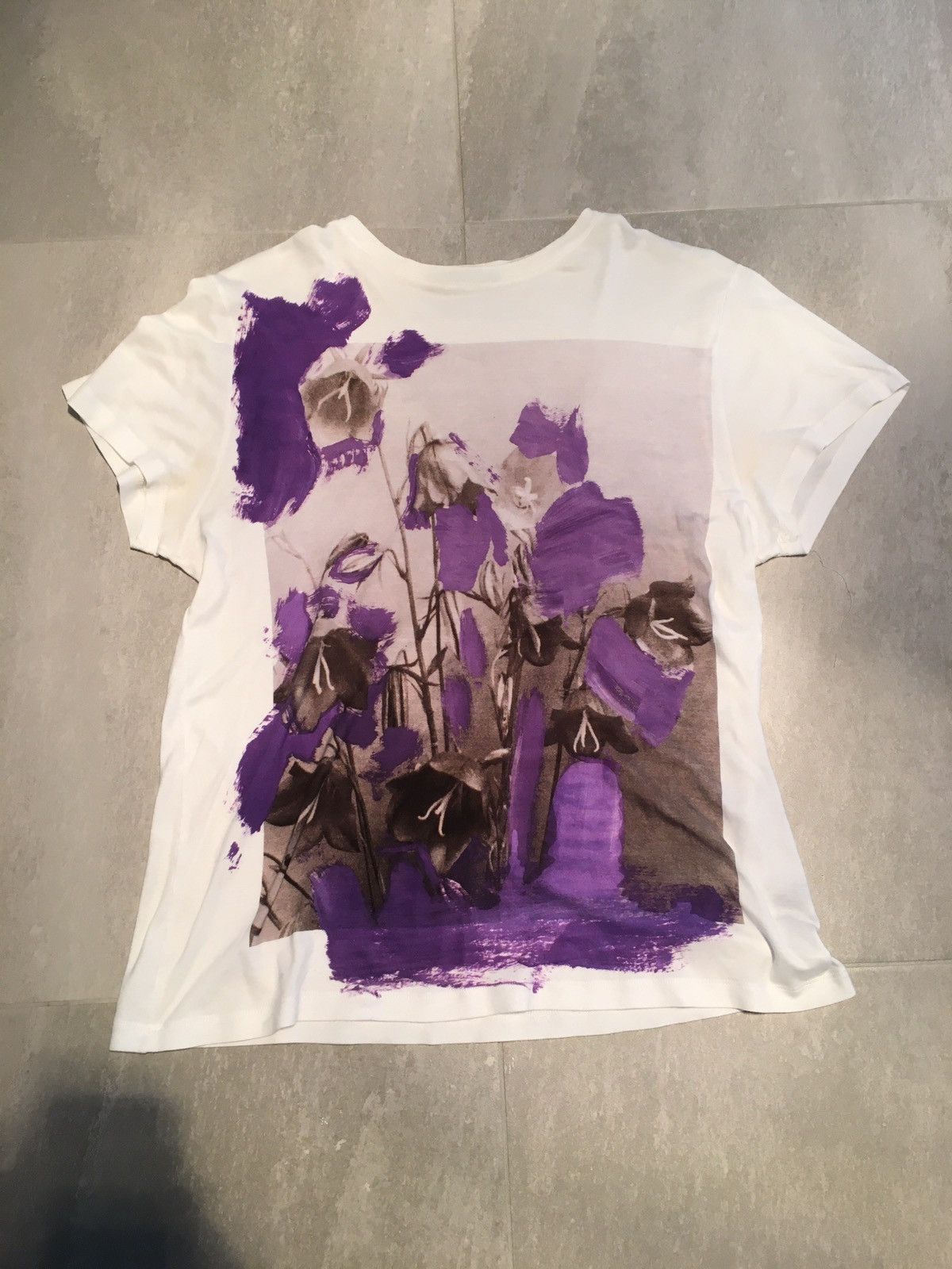 Christopher Kane Flower & Purple Paint Tshirt | Grailed