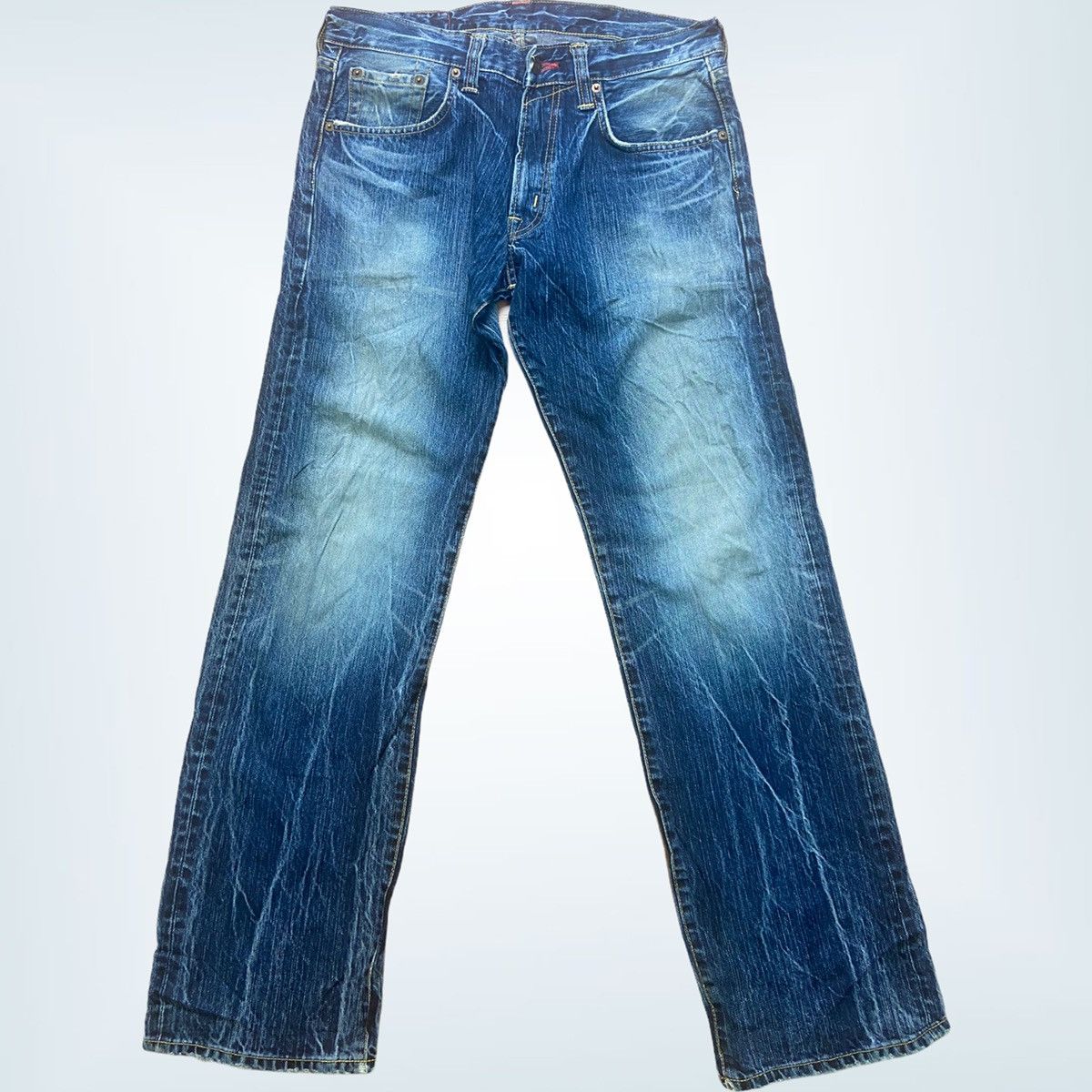 Edwin × Streetwear × Vintage Vintage Edwin 504 Red Tag Lightning Design ...