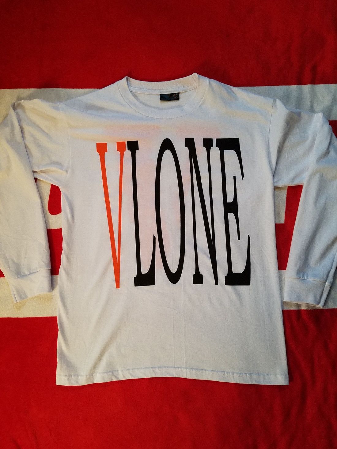 Vlone BRAND NEW White LS Tee With V On Back | Grailed