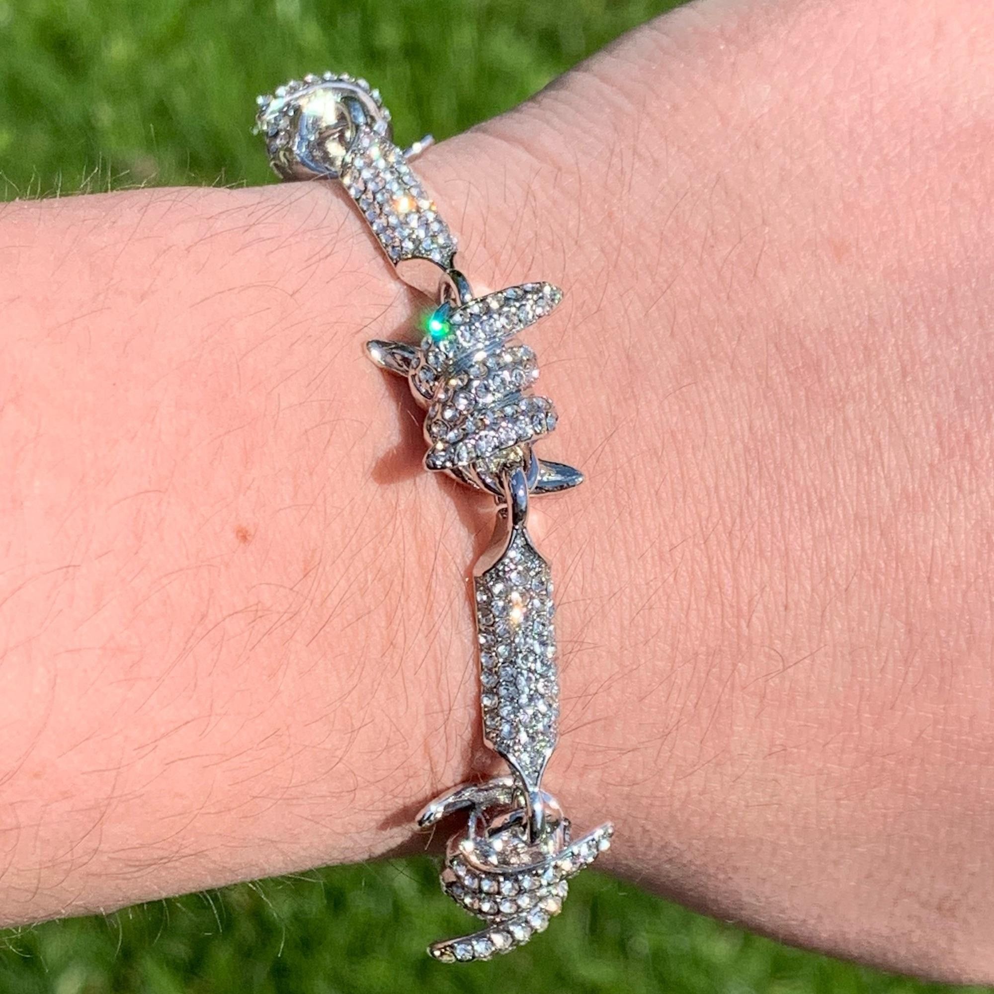 Jewelry × Streetwear Barbed Wire Bracelet | Iced Barbed Wire Bracelet ...