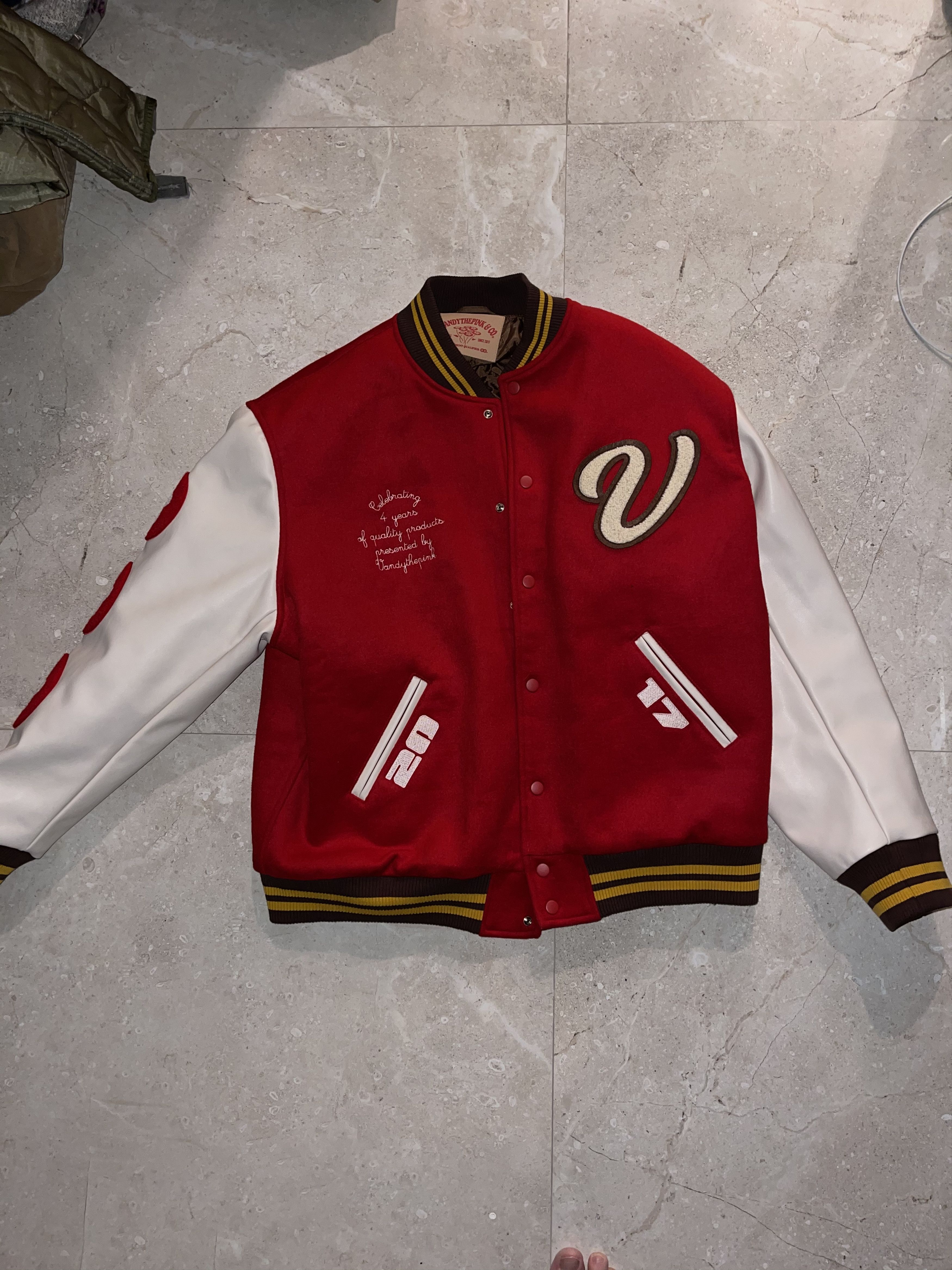 Vandy The Pink Vandy The Pink Anniversary Varsity Jacket (Red) in XL ...