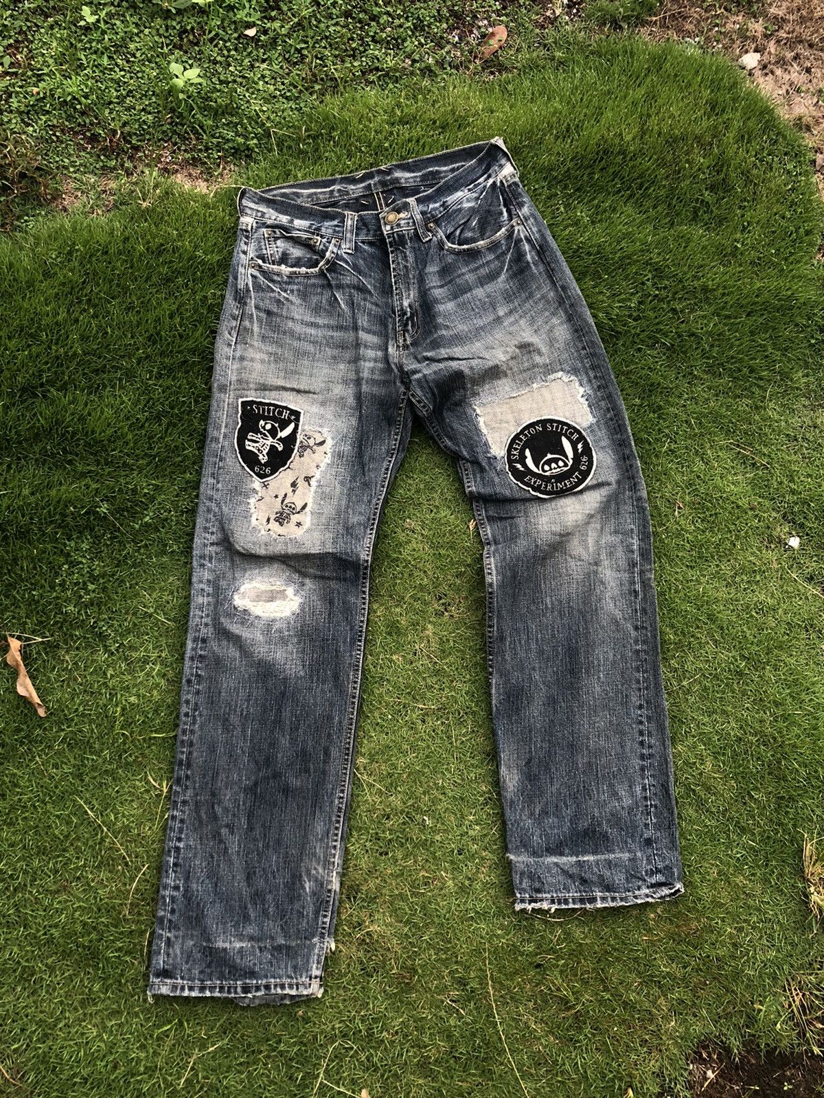 Disney × Vintage Vintage Disney Lilo And Stich Distressed Denim Patches ...
