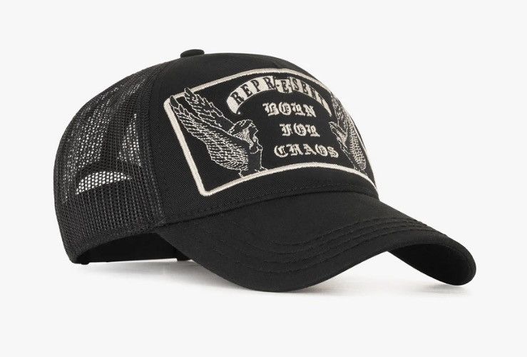 Represent Clo. Represent Clo Born For Chaos Trucker Hat Cap Black | Grailed