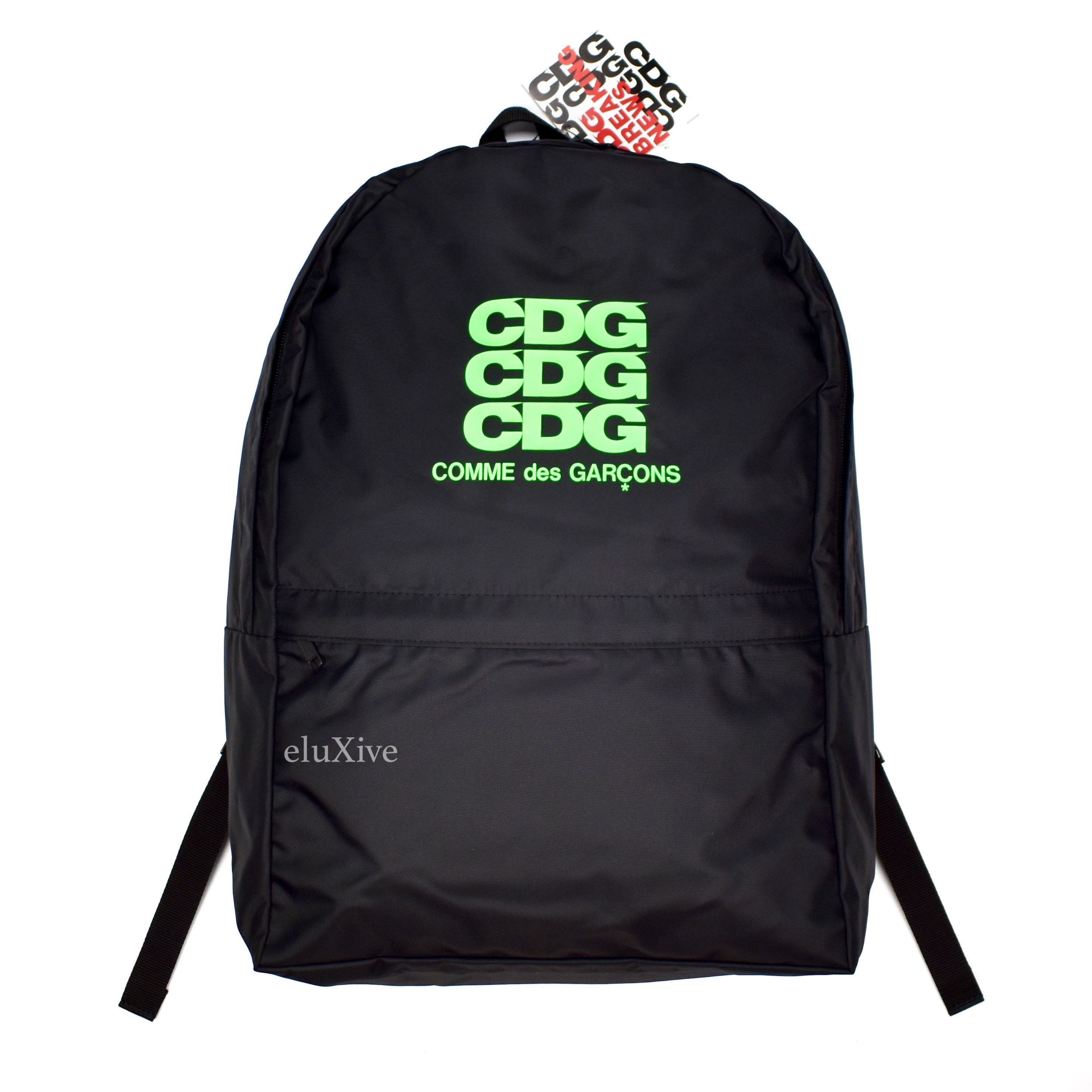 Comme des Garcons CDG Breaking News Green Logo Backpack NWT | Grailed